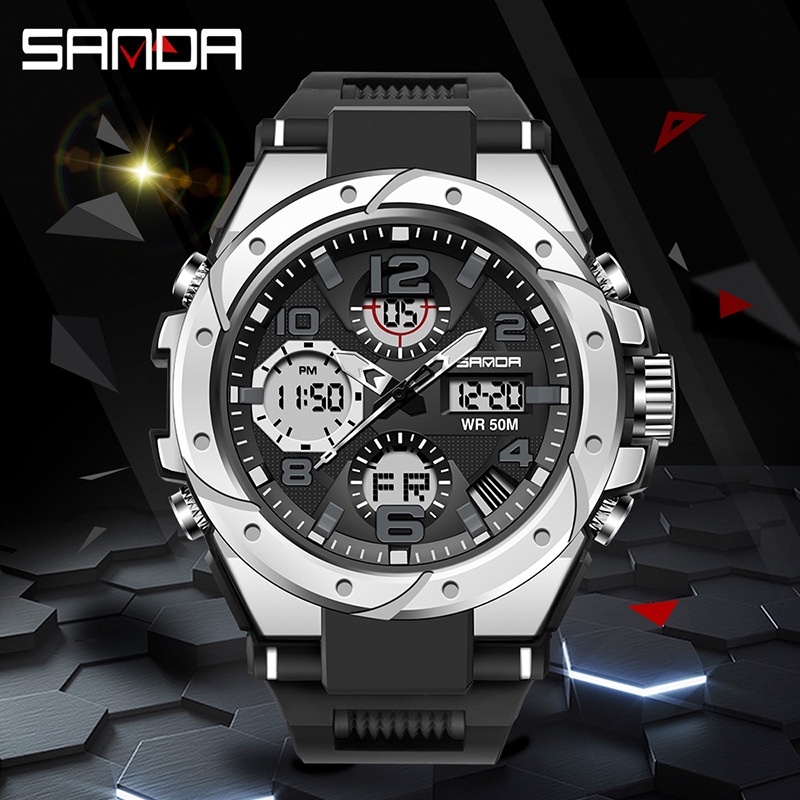 SANDA 6008 Sport Watches Mens 2021 Brand Military Waterproof Shockproof ...