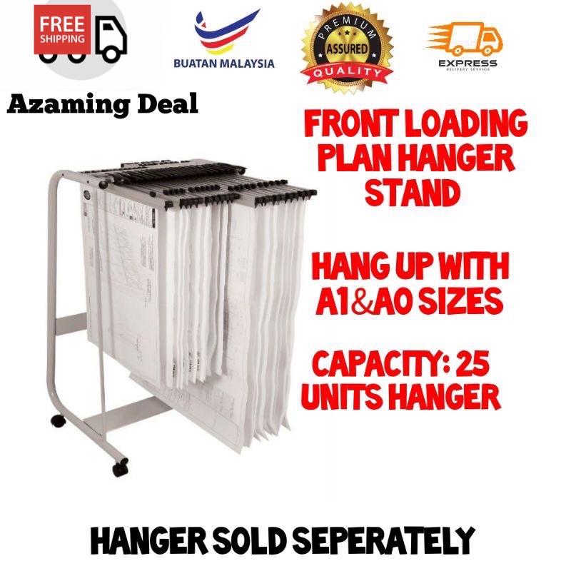 Rak Penyangkut Pelan Berkualiti 【Front Loading】Heavy Duty Plan Hanger ...
