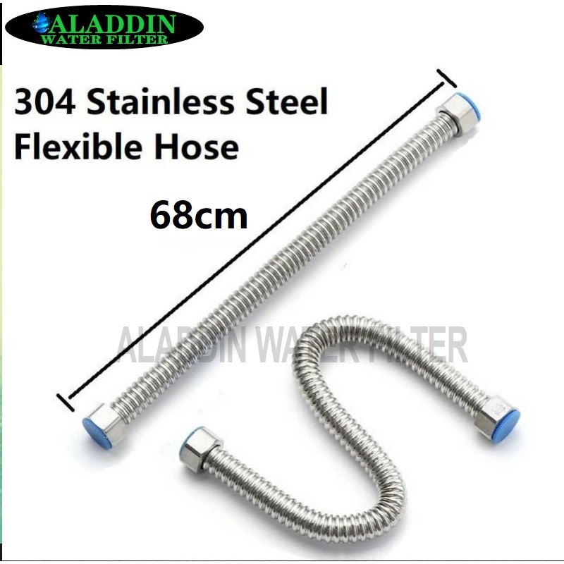 304 Stainless Steel Braided Flexible Hose 68cm Shopee Malaysia