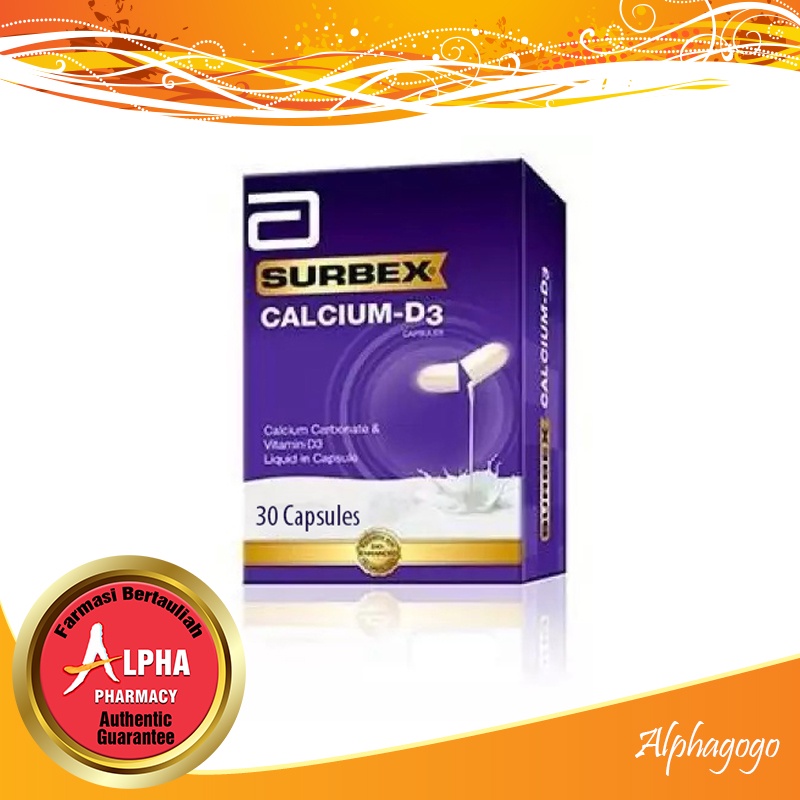 Surbex Calcium-D3 (30 Capsules / 60 Capsules / 2 x 60 Capsules | Shopee ...