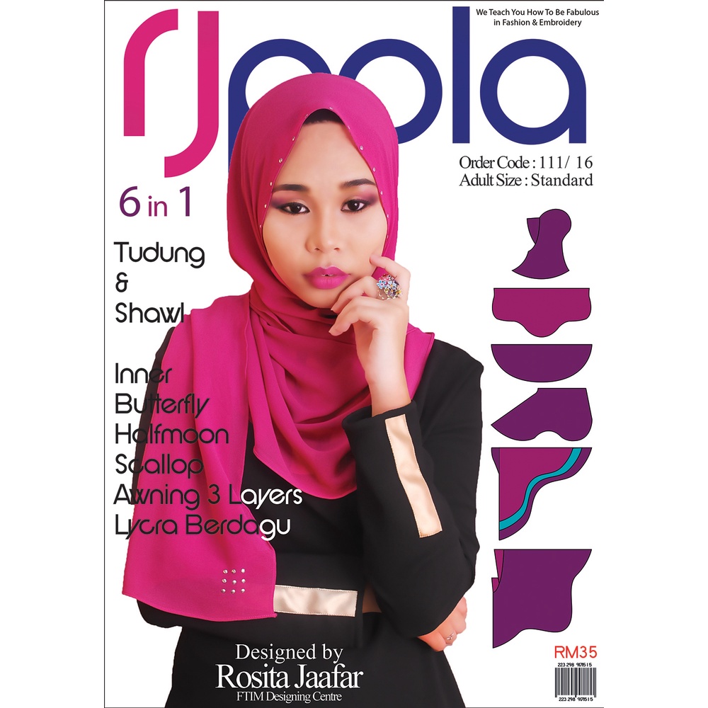POLA PAKAIAN TUDUNG SHAWL INNER LYCRA BERDAGU 111 RJPOLA ROSITA JAAFAR ...