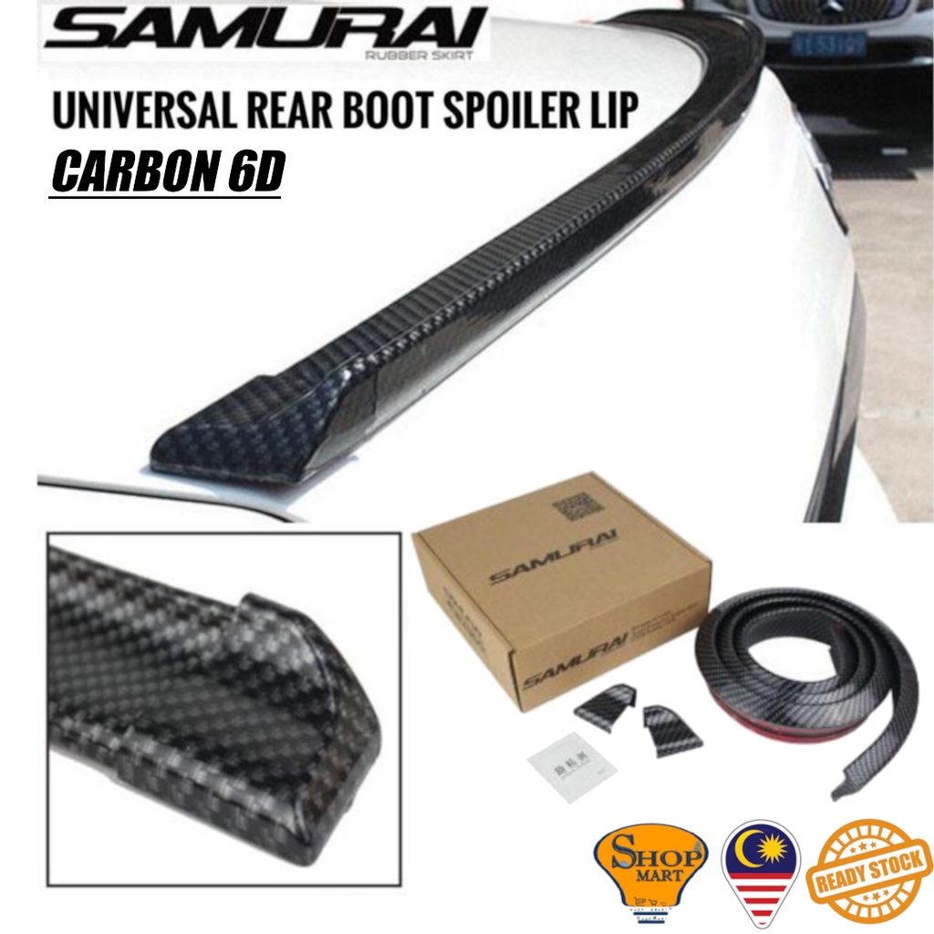 Samurai Universal Rear Bonnet Spoiler Carbon Car Rubber Strip (With 2 ...