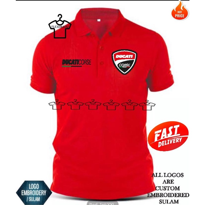 🔥PROMOSI HEBAT🔥 [SULAM] 45RT NEW DUKATI COURSE POLO EMBROIDERY BAJU ...