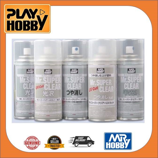 Mr Hobby B513 to B523 - Mr Super Clear Gloss Flat Semi Gloss UV Cut - Top Coat - Spray Can ...