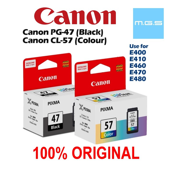CANON PG47 CL57 CL57S BLK+CL57 COLOR = PG-47 + CL-57 57s | Shopee Malaysia