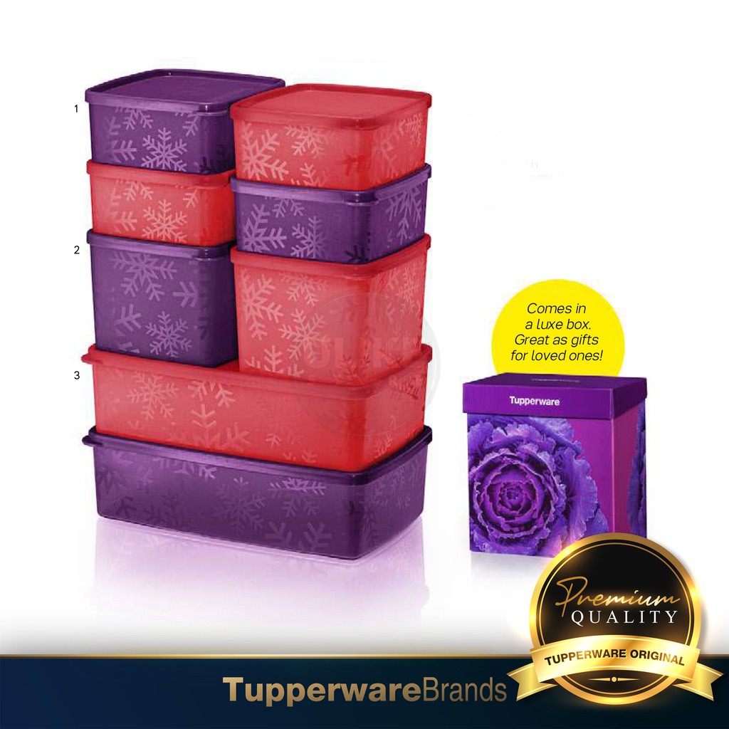 《📌READY STOCK 📦》Tupperware Snowflake Square Round Set / Containers ...