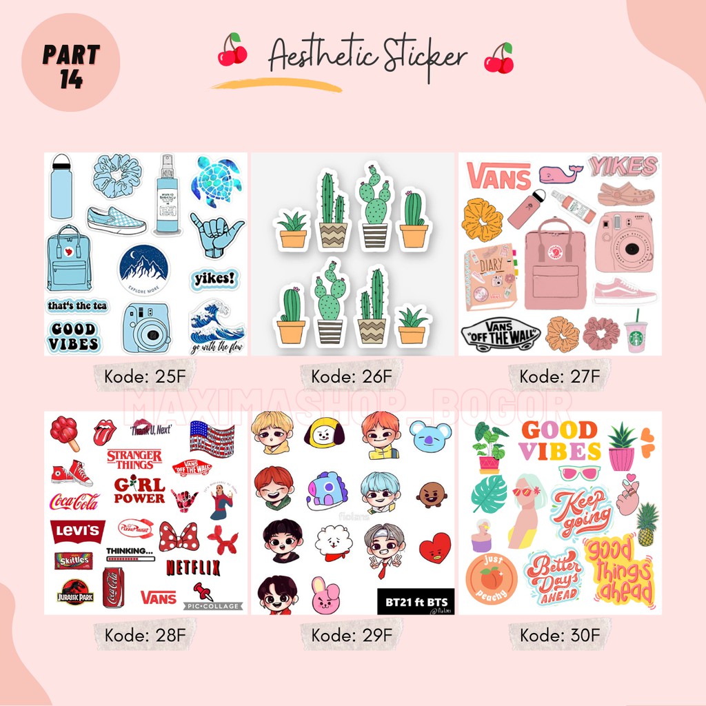 Aesthetic Stickers/Tumblr Stickers/HP Laptop Aesthetic Pack Stickers ...