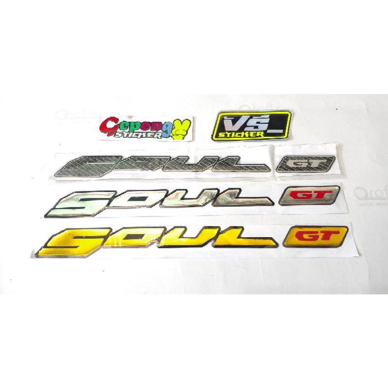 Sticker timbul emblem logo yamaha mio SOUL GT Gold crome Carbon fiber ...