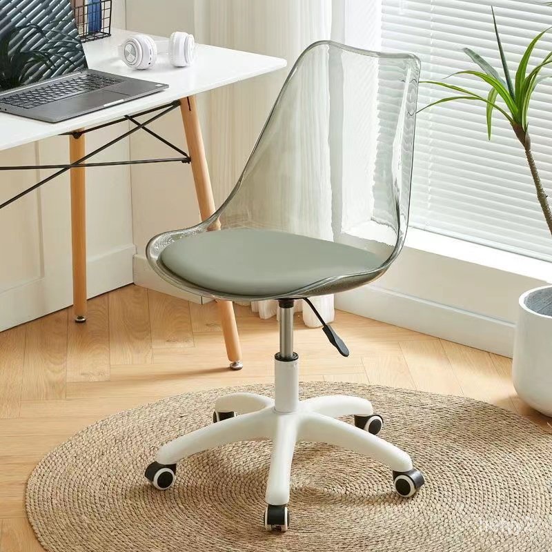 Chair glass acrylic transparent seat home Adjustable Height study chair ...