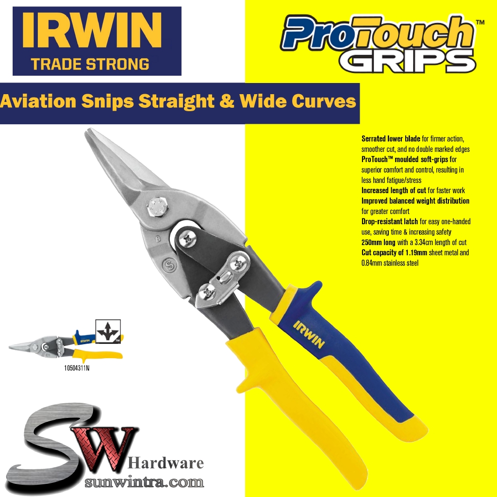IRWIN 10" AVIATION STRAIGHT SNIPS /ZINC CUTTER /GUNTING ZINK / 直米良剪 ...