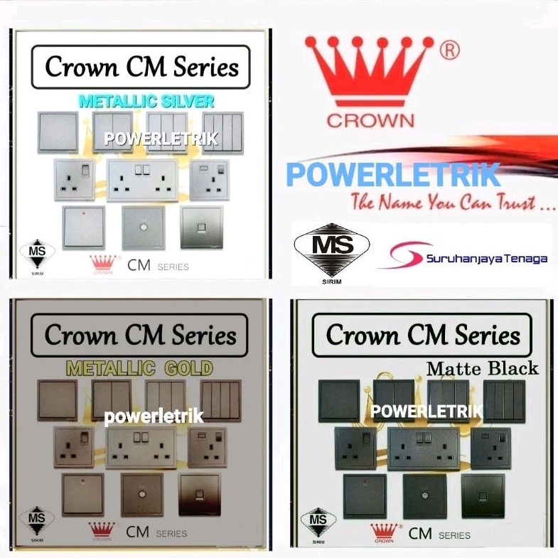 (PAGE 1)CROWN CM SERIES SWITCHER & SWITCH SOCKET COLOUR: MATT BLACK ...