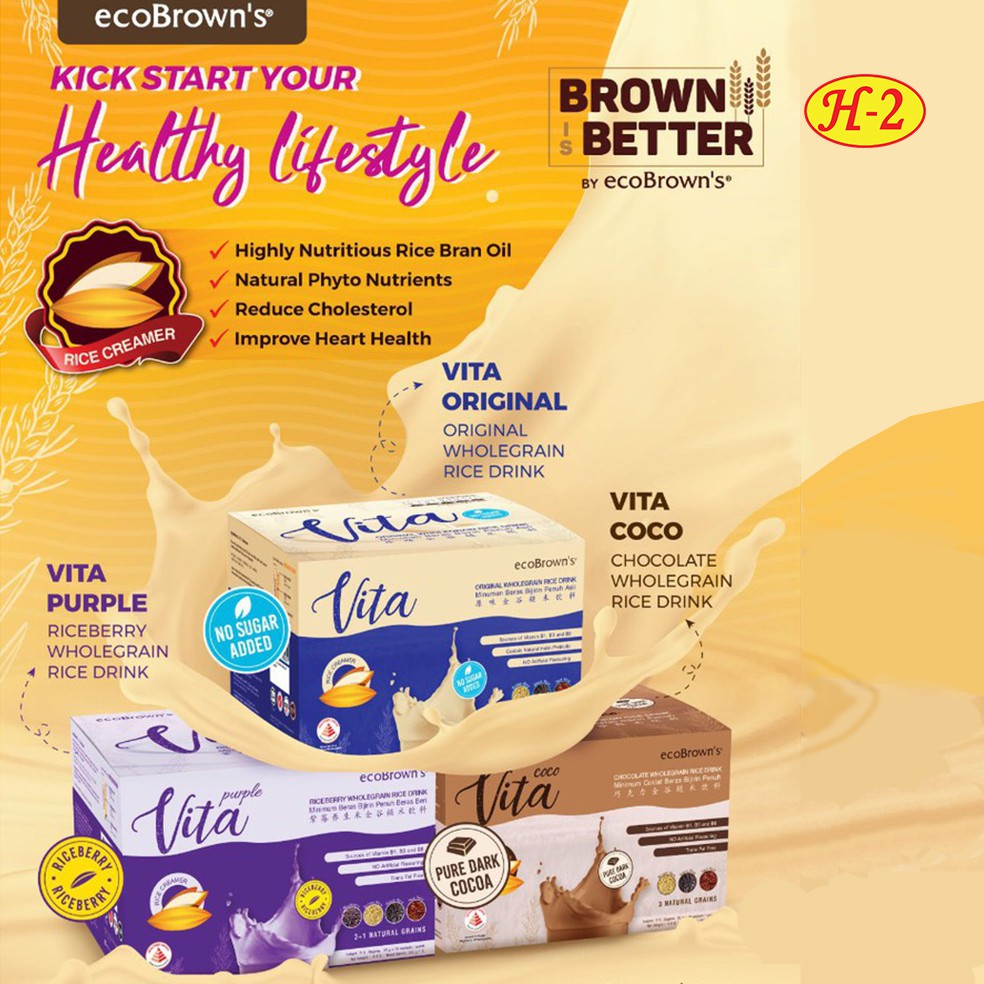 ecoBrown's Vita Original / Purple / Chocolate Whole Grains Rice Drink ...