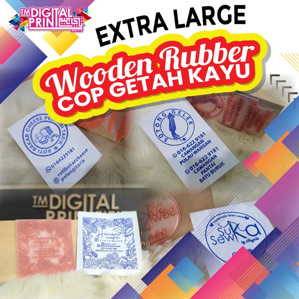 EXTRA LARGE COP/RUBBERSTAMP CUSTOM DAN BERLOGO WOOD/KAYU | Shopee Malaysia