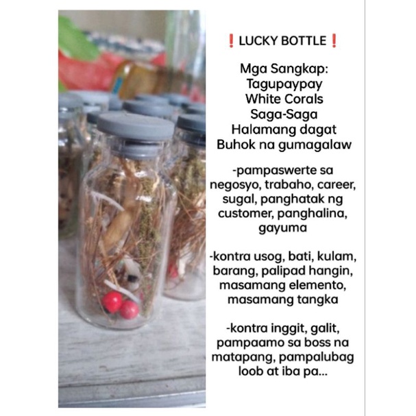 LUCKY BOTTLE(tagupaypay,sagasaga,korales,salindugok,búhók) | Shopee ...