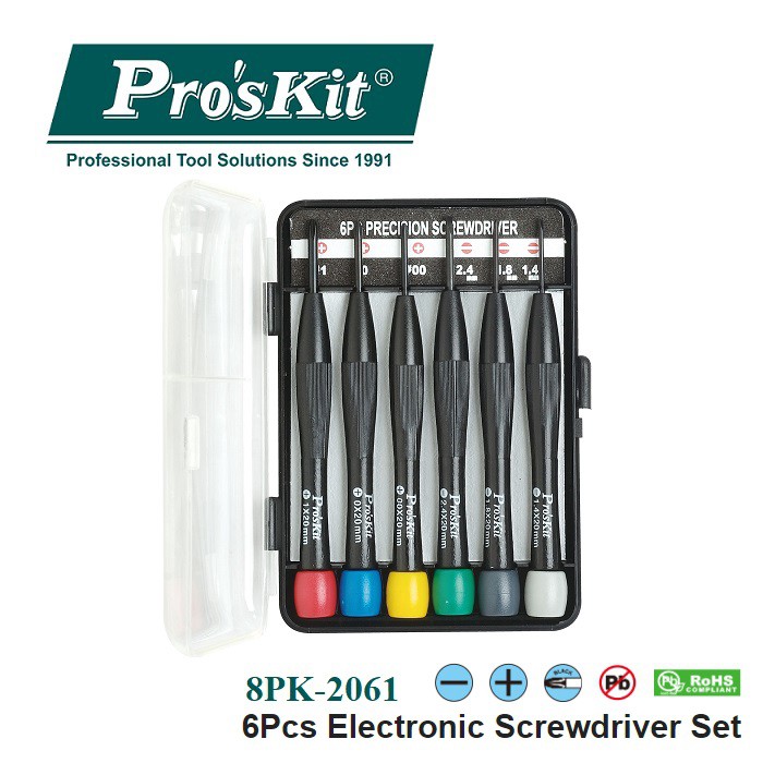 𝐏𝐫𝐨𝐬𝐊𝐢𝐭 8PK-2061 6pcs Screwdriver Set – Precision Tool for Electronics ...