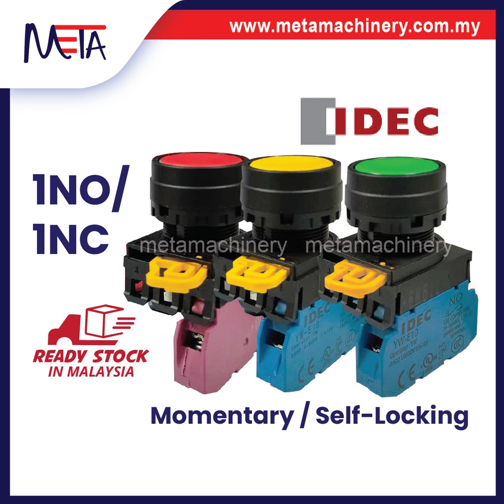 IDEC 22mm Push Button YW Series Momentary Latching Type Start, Stop ...