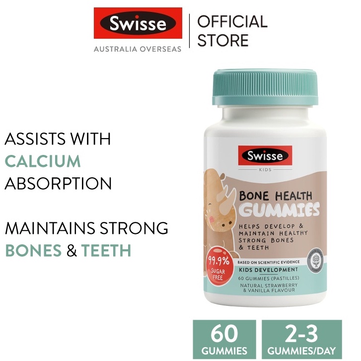 Swisse Kids Bone Health Gummies 60 Gummies (Pastilles) (EXP:08 2023 ...