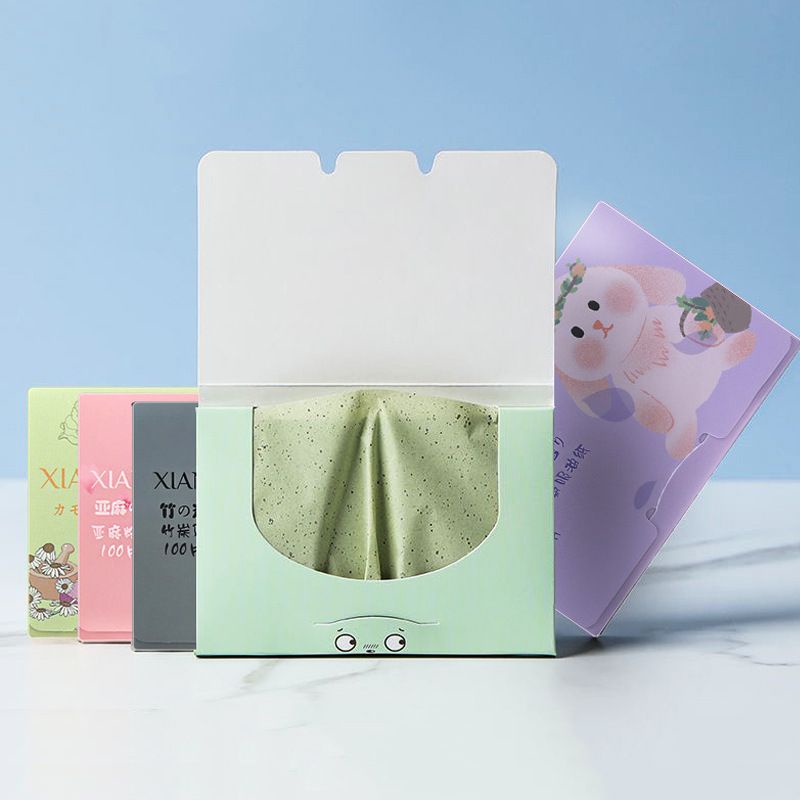 🏆100pcs/box Flax Oil Absorption Paper for Unisex Oily Skin Oil Control ...