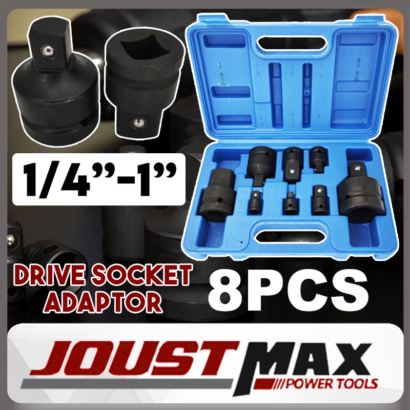 8PCS UNIVERSAL SOCKET CONVERTER ADAPTER 1/4" TO 1" SQUARE MALE FEMALE SOCKET IMPACT WRENCH ...