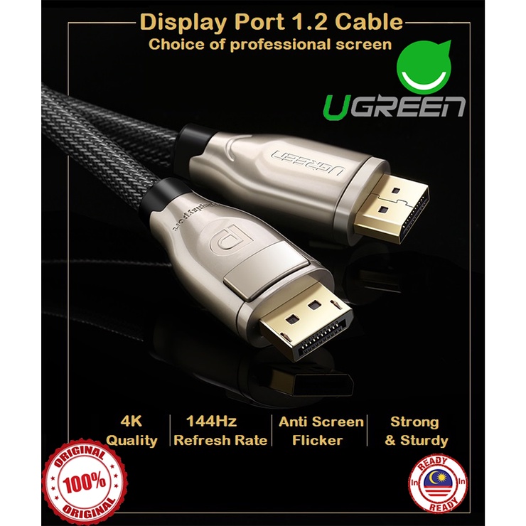 UGREEN Display Port Cable 1/2 Meter Ultra HD Gold-Plated Version DP1.2 ...