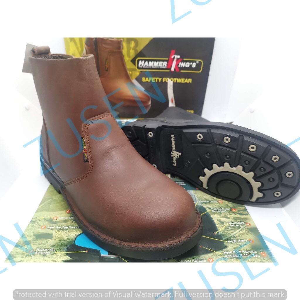 Hammer King Safety Shoes Exclusive High-cut boot (pull-up) - Model ...