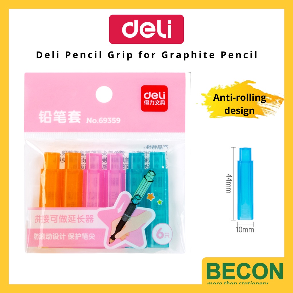 Deli Pencil Grip for Graphite Pencil (8mm) 69359 Anti-rolling design ...