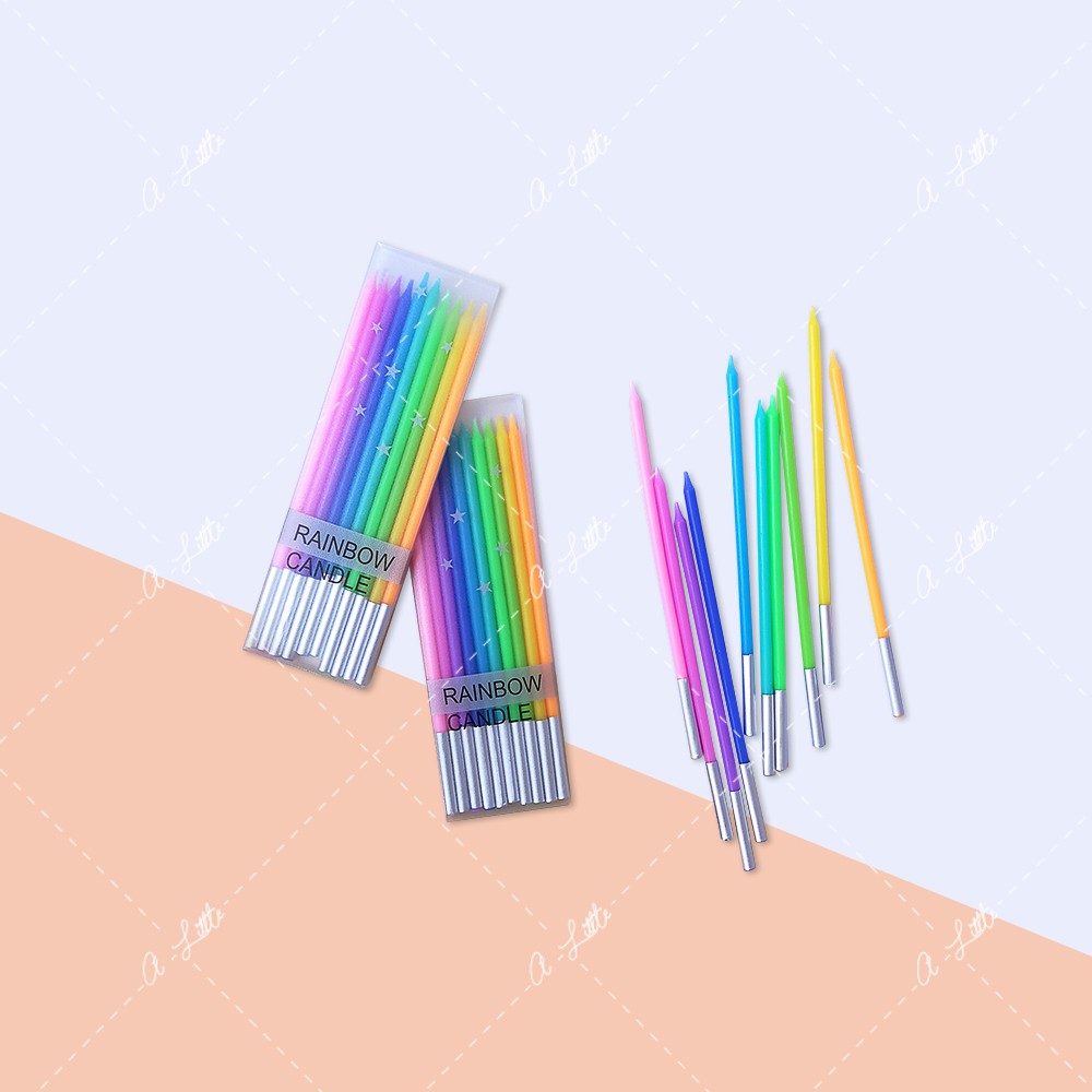 Creative Gradient Rainbow Color Birthday Cake Candle Party Decoration ...