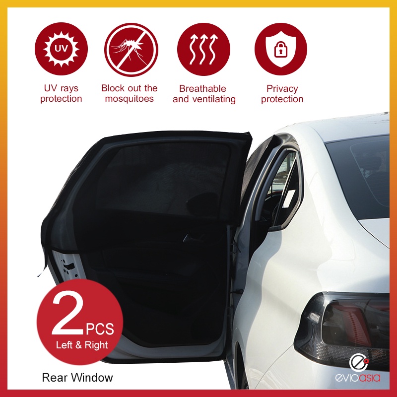 Unicomall (Small) Car Window Sun Shade Mesh Cover (2 PCS) | Shopee Malaysia