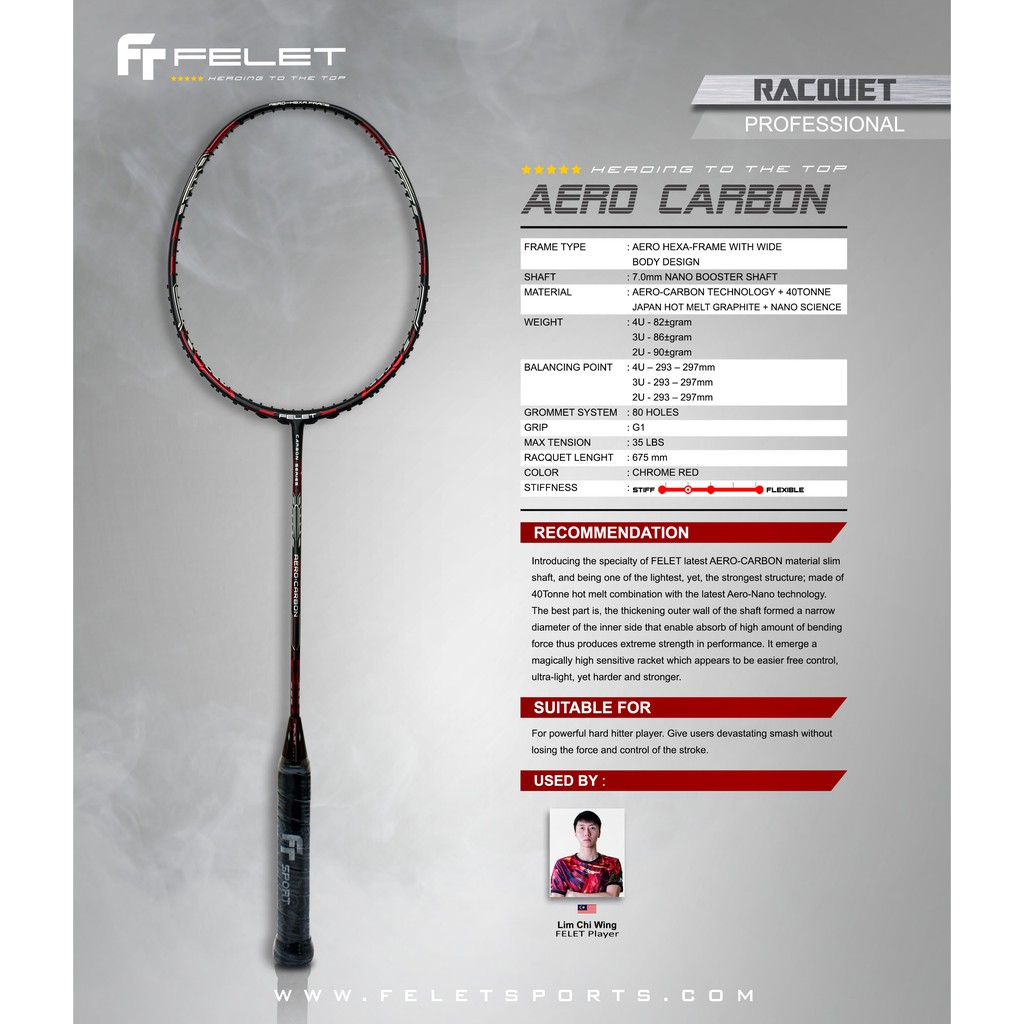Felet Aero Carbon Lite 7U,70g (Free String and Grip) | Shopee Malaysia