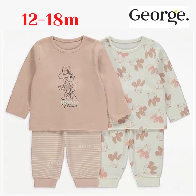 [George] Disney Minnie Mouse Long Sleeve Pyjamas (12-18m) | Shopee Malaysia