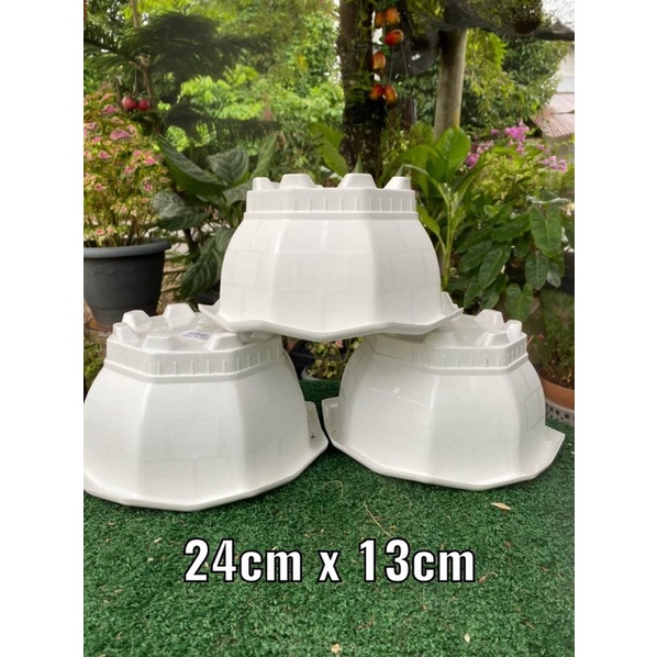 PASU PUTIH EMPAT SEGI 11cm x 11cm / PASU BUNGA SAIZ POKOK SEMAIAN ...