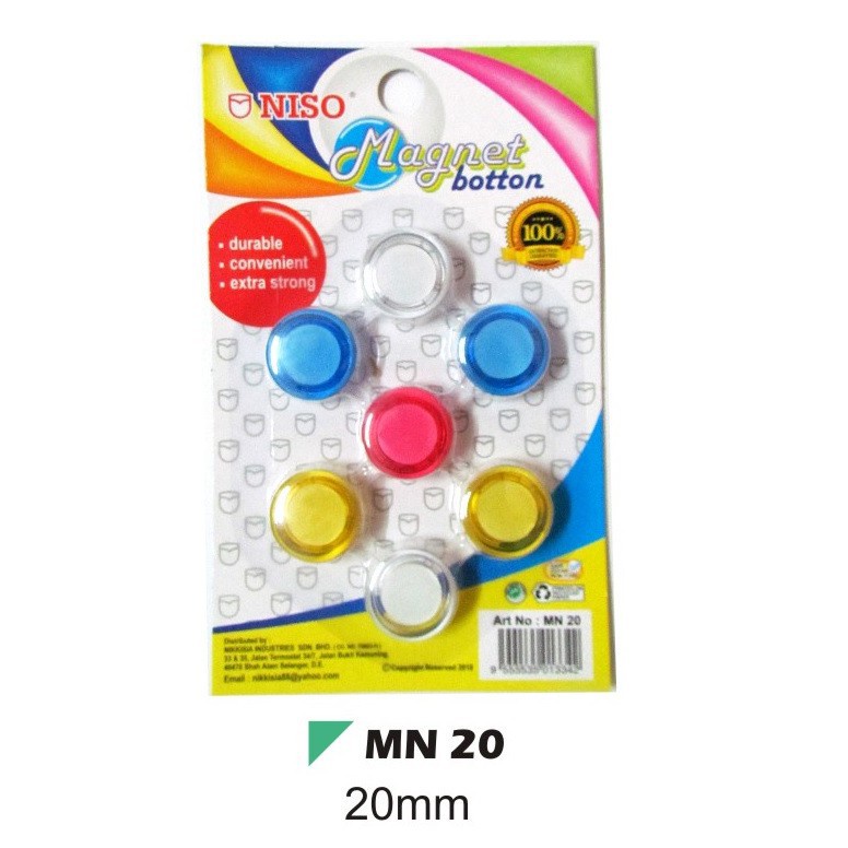 NISO Extra Strong Colour Round Whiteboard Magnet Button 20 / 30 / 40mm ...