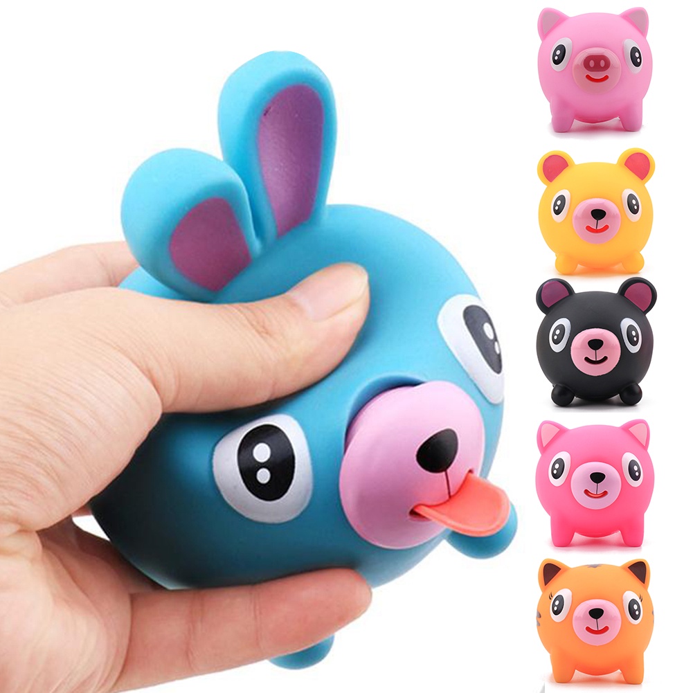 Y100 Screaming Toy Talking Animal Jabber Ball Tongue Out Stress Relieve ...