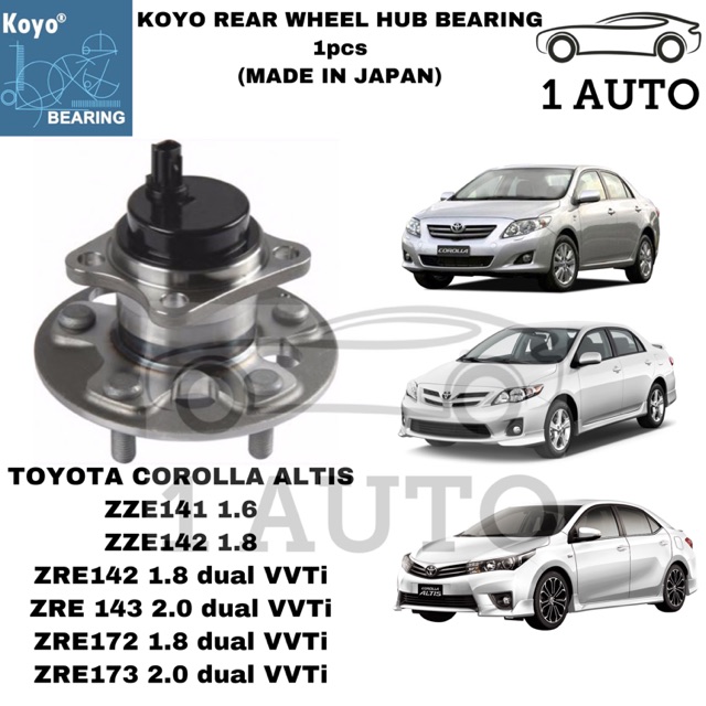 KOYO REAR BELAKANG WHEEL HUB BEARING TOYOTA ALTIS ZZE141 142 ZRE142 ...