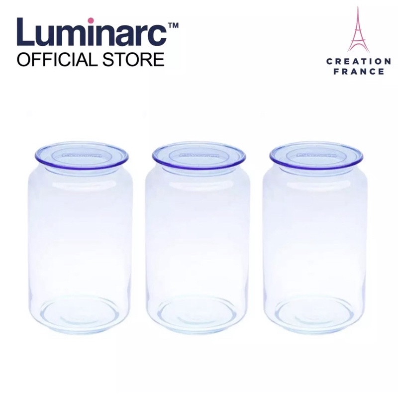HOT SELLING🔥LUMINARC 3PCS 500ML/750ML/1000ML RONDO JAR SET/AIR TINGHT ...