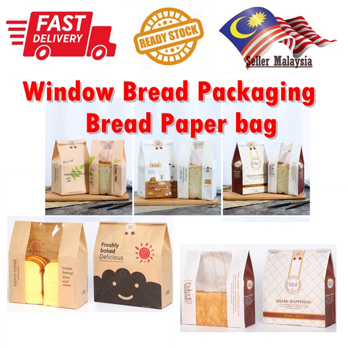 Window Bread Packaging Bread Papar Bag Kraft Paper Window Bread Bag ...
