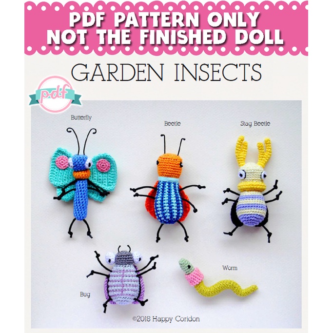 Crochet Pattern - Garden Insects Amigurumi Pattern PDF | Shopee Malaysia
