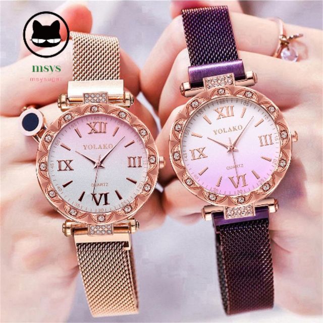 🔥magnet star rainbow gradient color ladies Roman Quartz digital🔥 ...