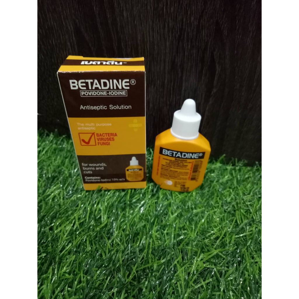THAI Betadine Povidone Iodine First Aid Solution Antiseptic for Cuts Wounds 30cc 泰国原装正品betadine ...