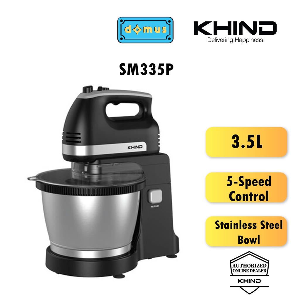 Khind Stand Mixer with Gear (300W) 3.5L Stainless Steel Bowl - SM335S ...