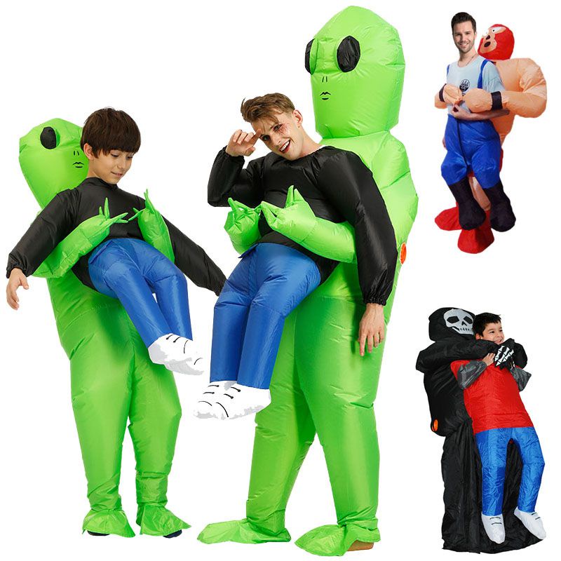 ET Alien inflatable suit Alien Monster Inflatable Costume Scary Green ...