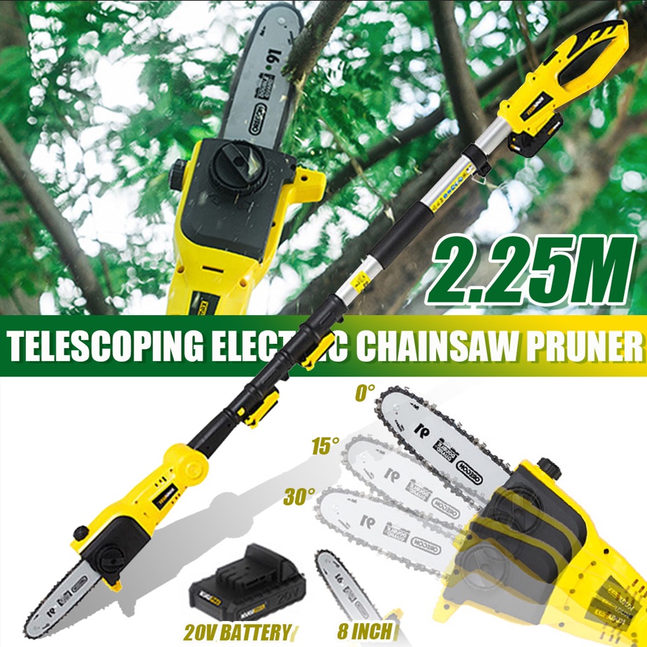 2.25M 8 Inch Cordless Tree Trimmer Pole Saw Telescoping Electric ...