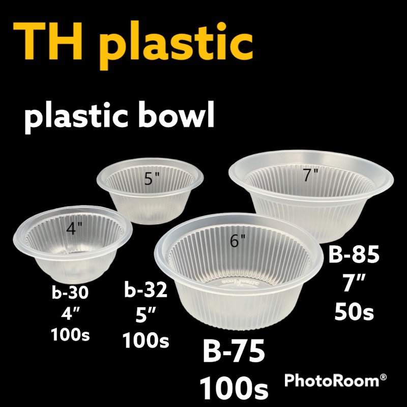 TH-Disposable Plastic bowl B30-4”/ B32-5”/ B75-6” / b85-7” | Shopee ...