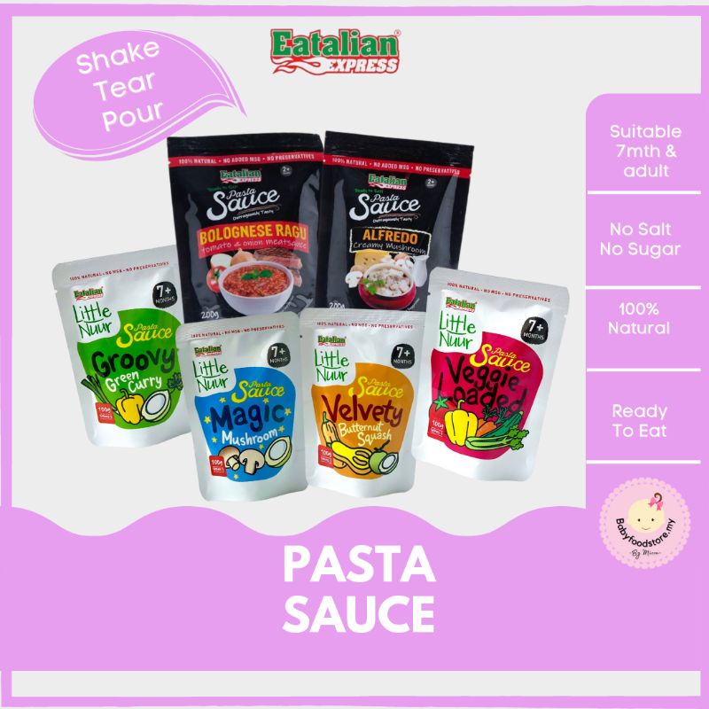 Eatalian Express Little Nuur Baby Pasta Sauce | Sos Pasta Bayi Ready To ...