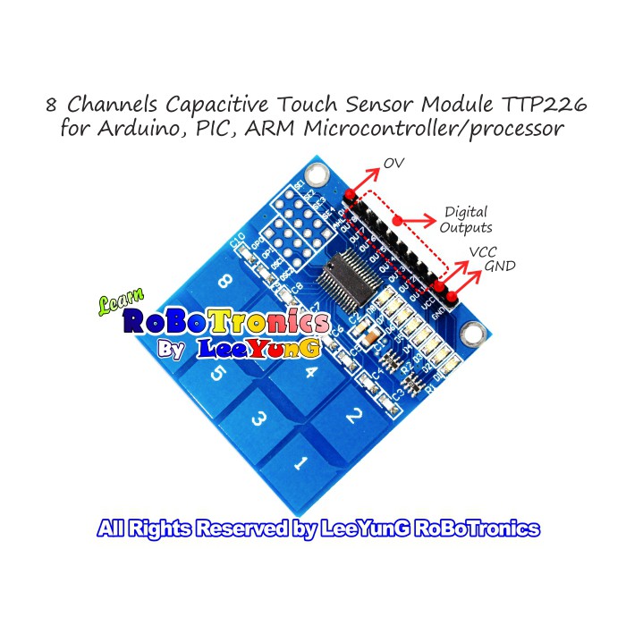 Arduino TTP226 8 Channel Ways Capacitive Touch Sensor Module Support ...