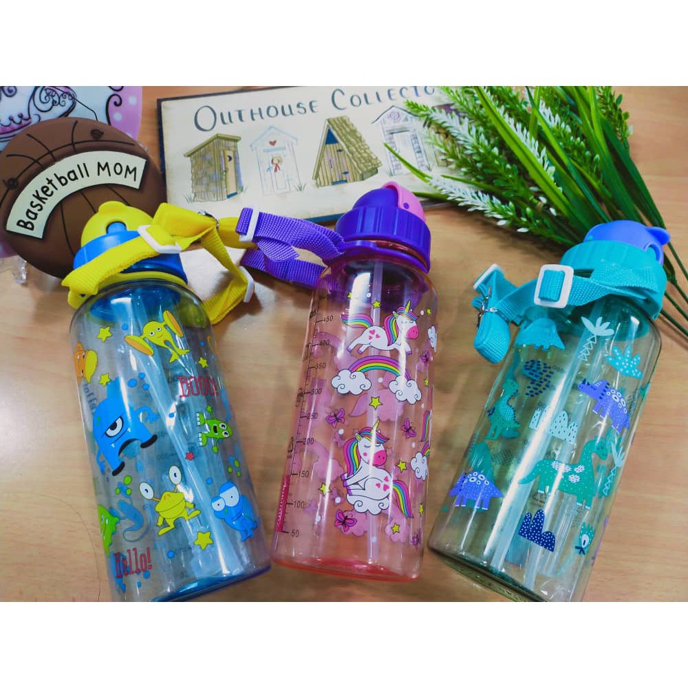 AUTUMNZ 650ML Straw Water Bottle Kids Bottle Kids Water Bottle Botol Minum Air Kanak-Kanak Botol ...