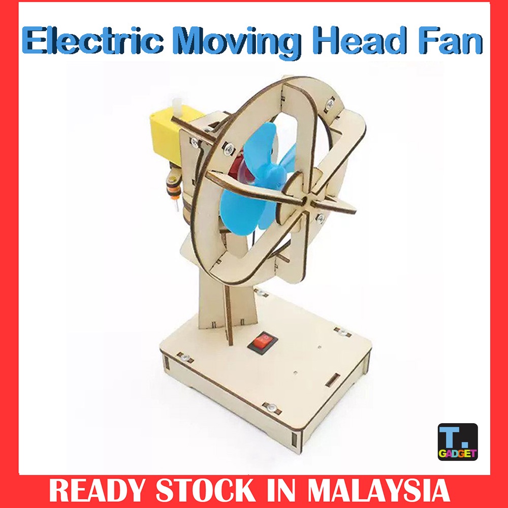 DIY STEM Handmade Small Project Wooden Electric Shaking Head Fan for ...