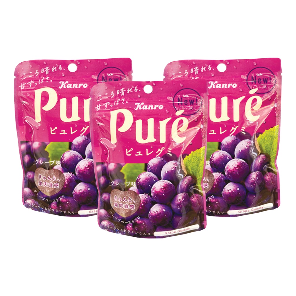 THE FRUITS KING - KANRO PURE GUMMY CANDY/ PURE GUMMY CANDY/ JAPAN Puré/ GRAPE/ LEMON/ MUSCAT/ 甘乐 ...