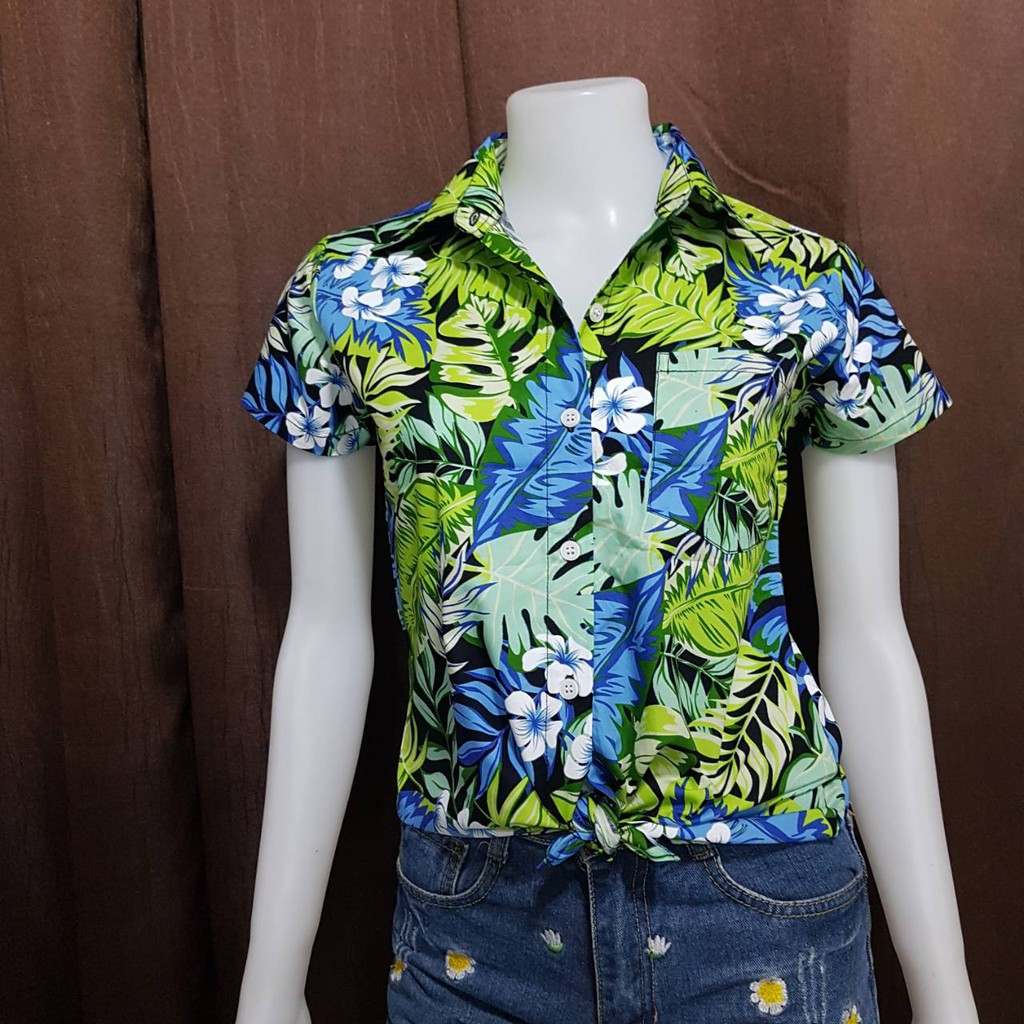 Songkran Flower Pattern Shirt Is Beautiful And Bright. | Shopee Malaysia