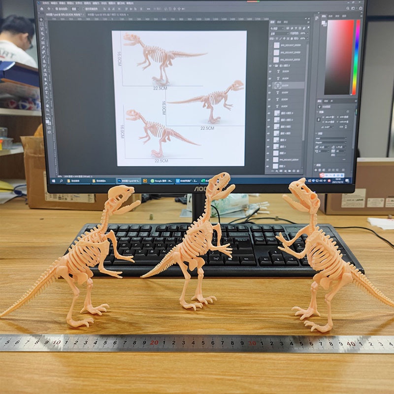 Simulation children's early education toy dinosaur skeleton model ...